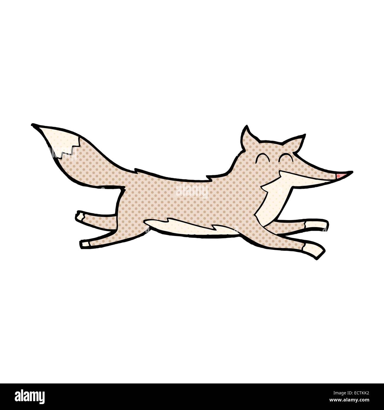 retro comic book style cartoon running wolf Stock Vector Image & Art ...