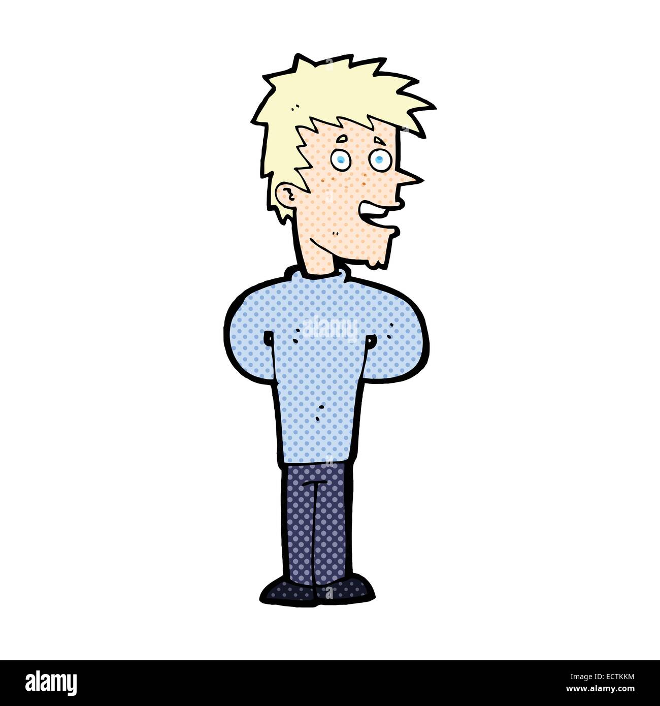 retro comic book style cartoon happy man Stock Vector Image & Art - Alamy