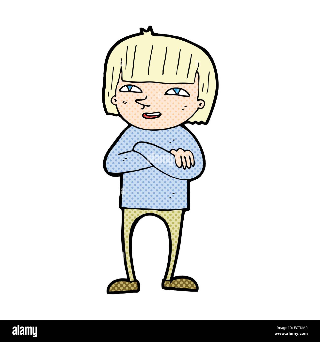 retro comic book style cartoon happy person Stock Vector Image & Art ...