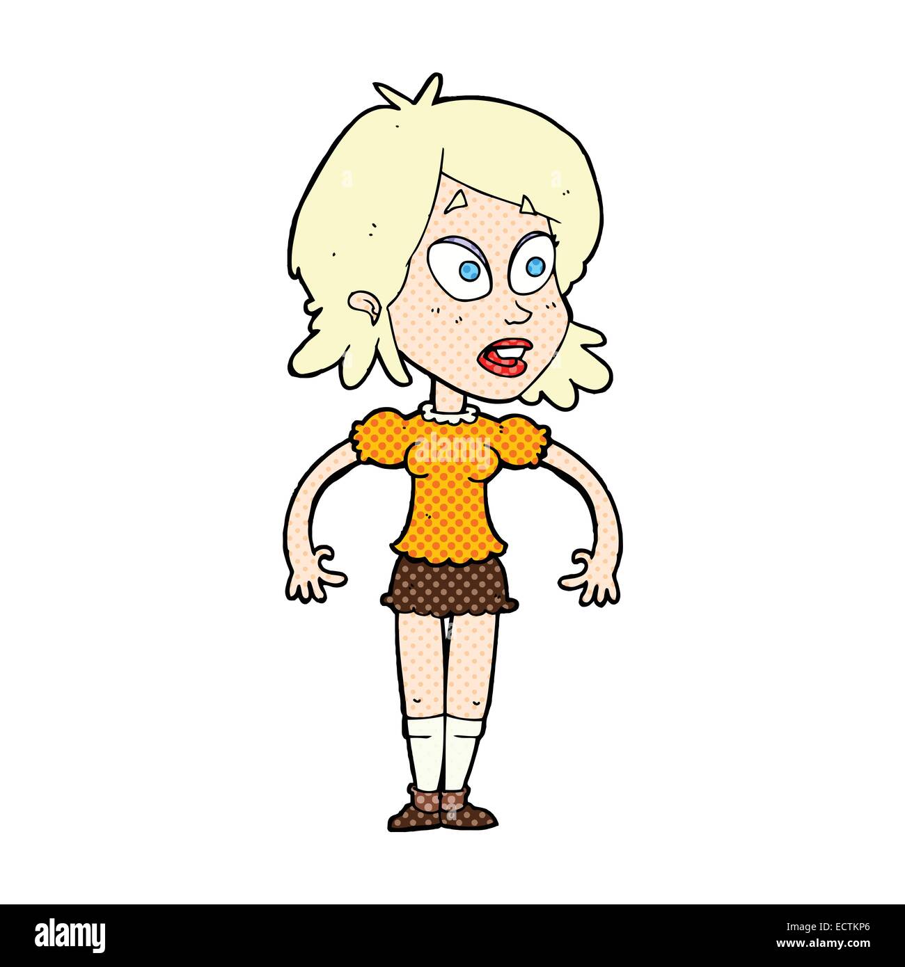 retro comic book style cartoon surprised woman Stock Vector Image & Art ...