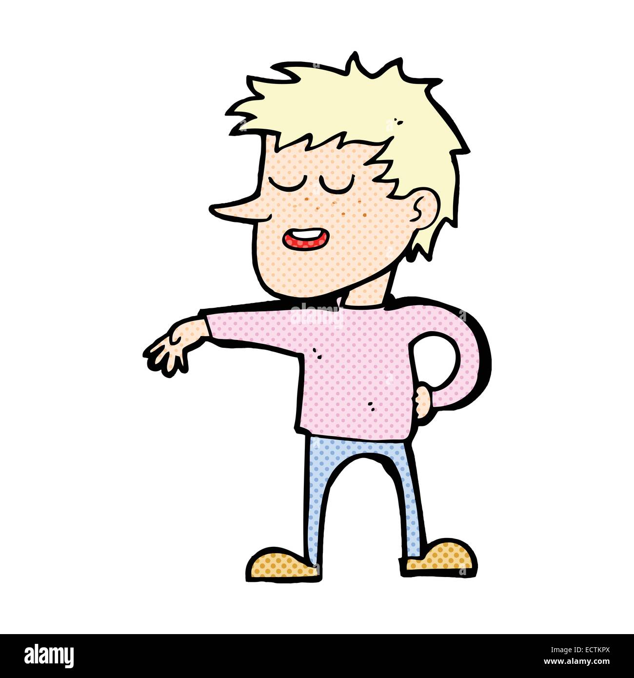 retro comic book style cartoon man making dismissive gesture Stock ...