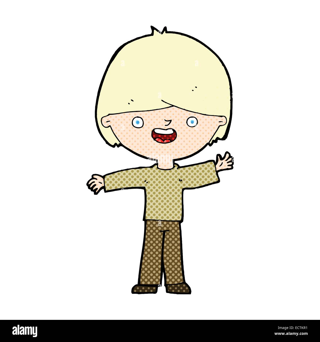 retro comic book style cartoon happy boy Stock Vector Image & Art - Alamy