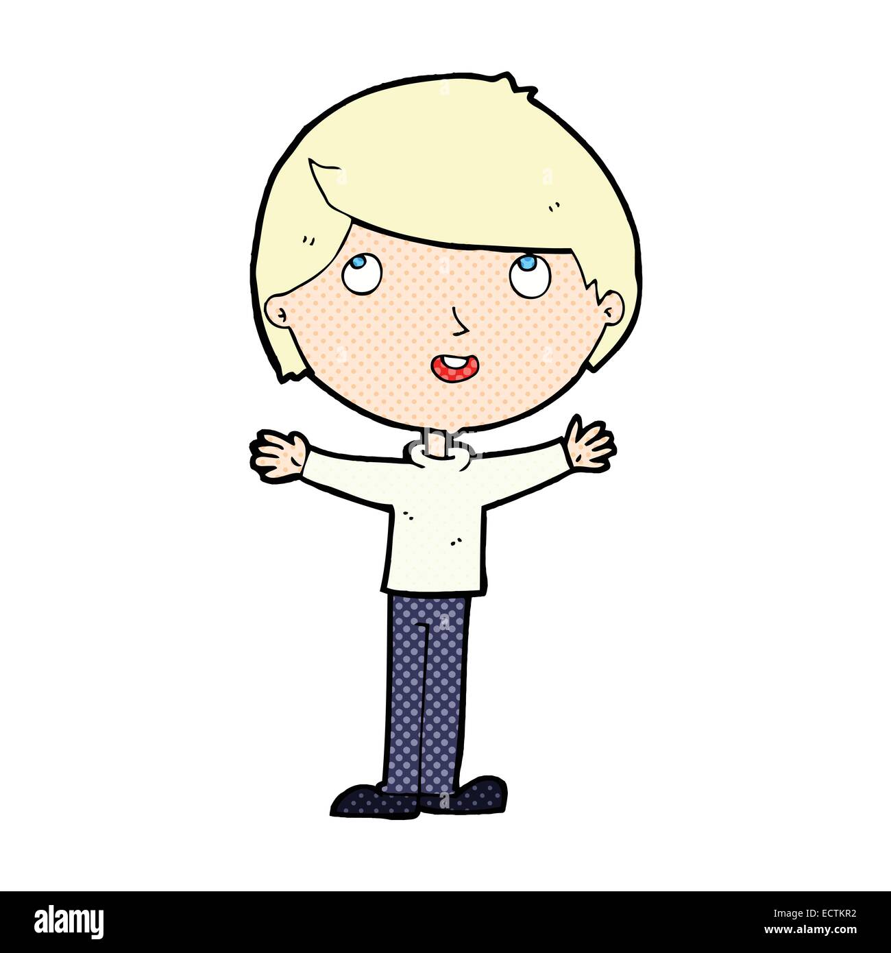 retro comic book style cartoon happy boy Stock Vector Image & Art - Alamy