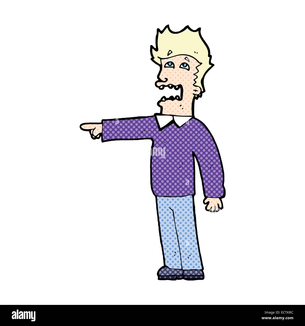 retro comic book style cartoon man accusing Stock Vector Image & Art ...