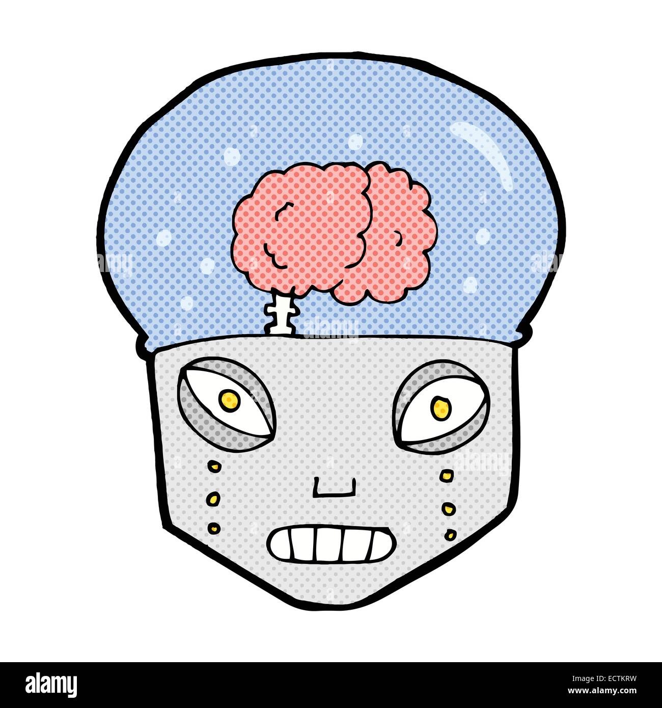 retro comic book style cartoon spooky robot head Stock Vector Image ...