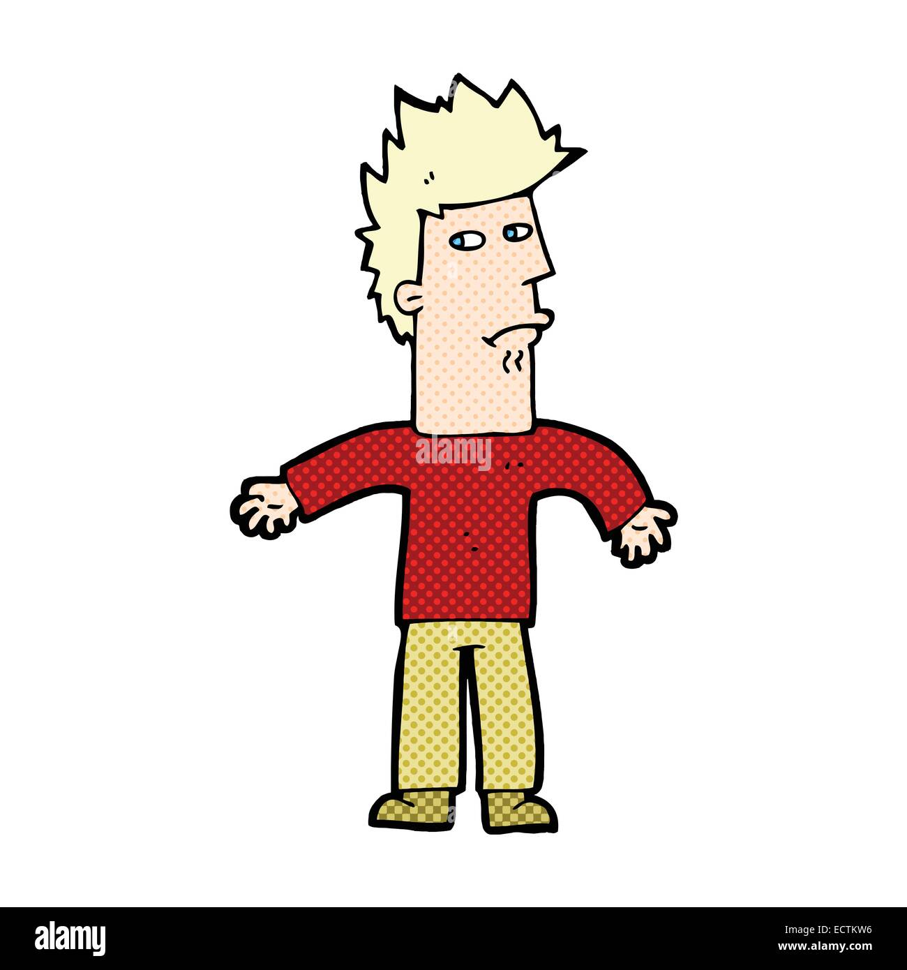 retro comic book style cartoon confused man Stock Vector Image & Art ...