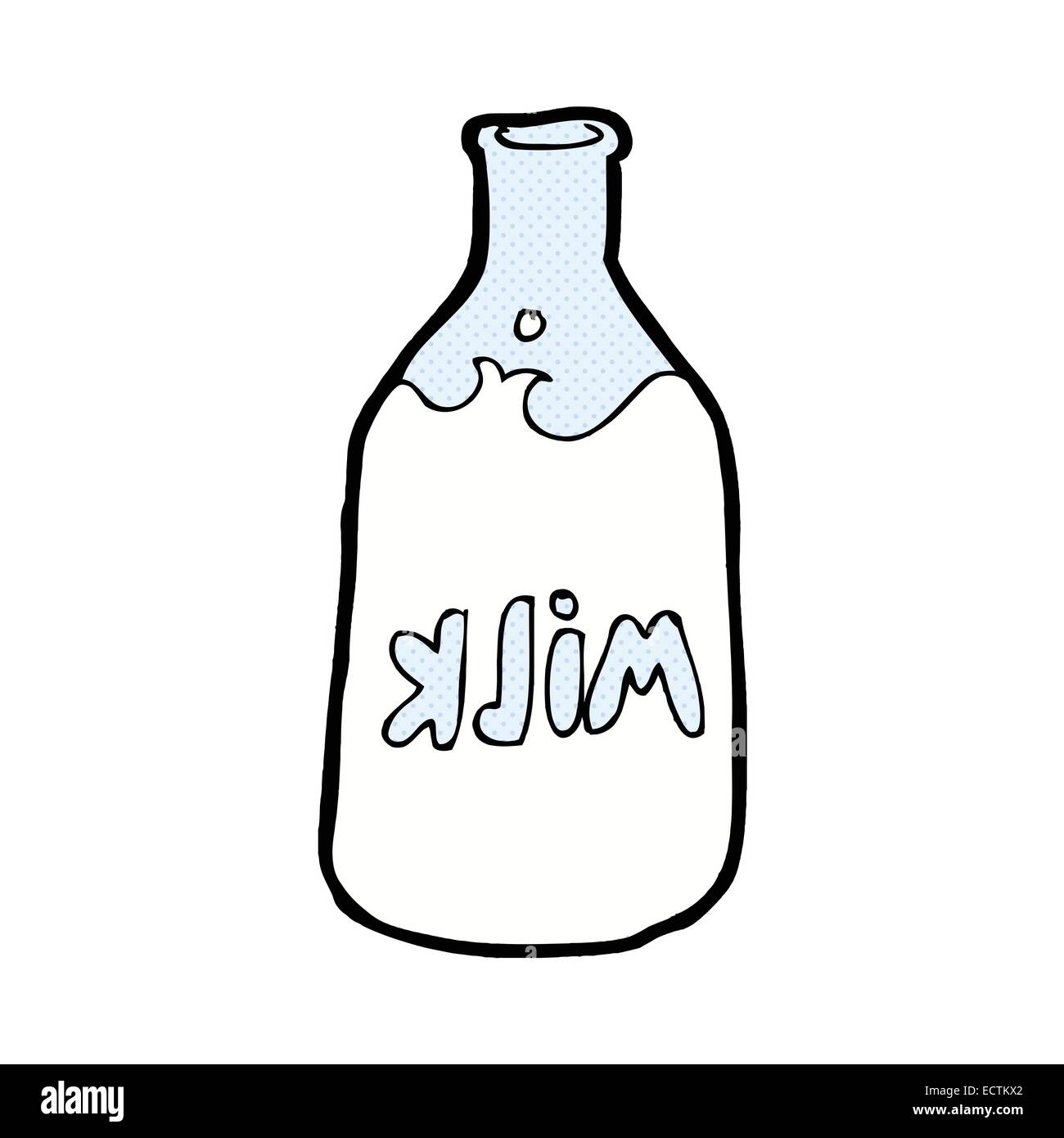 retro comic book style cartoon bottle of milk Stock Vector Image & Art ...