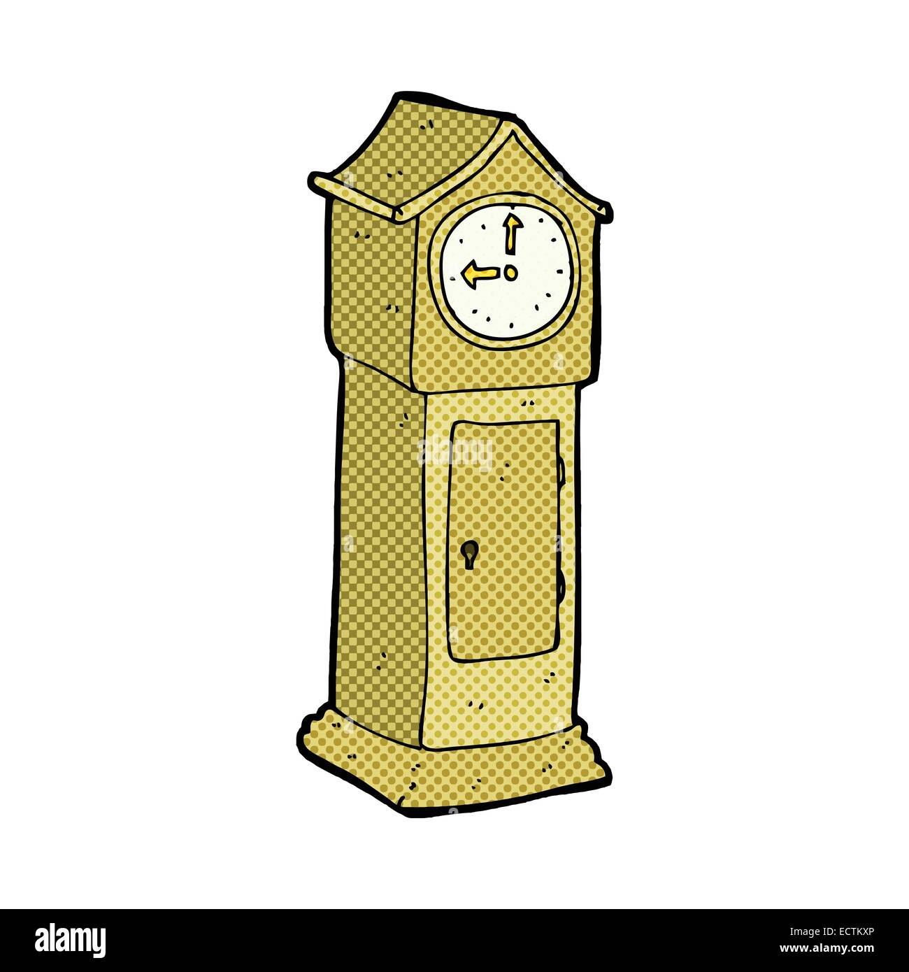 Hand drawn cartoon antique clock Cut Out Stock Images & Pictures - Alamy