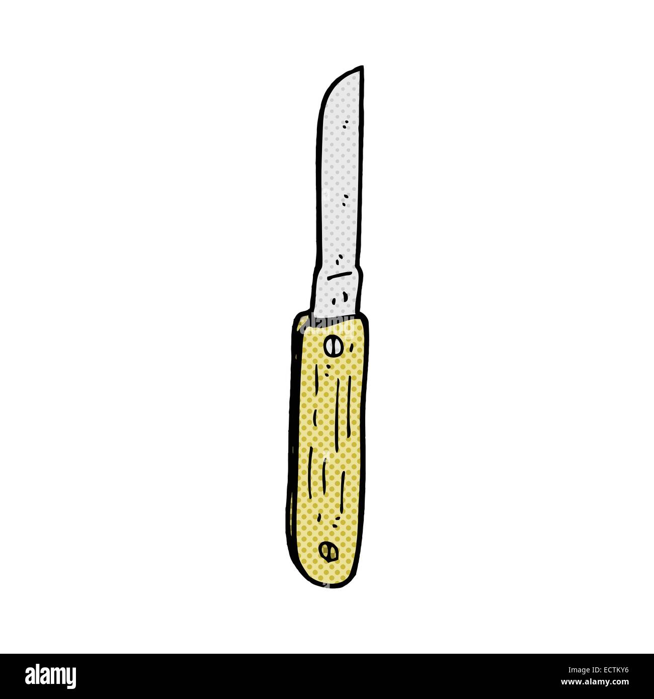 retro comic book style cartoon folding knife Stock Vector Image & Art ...