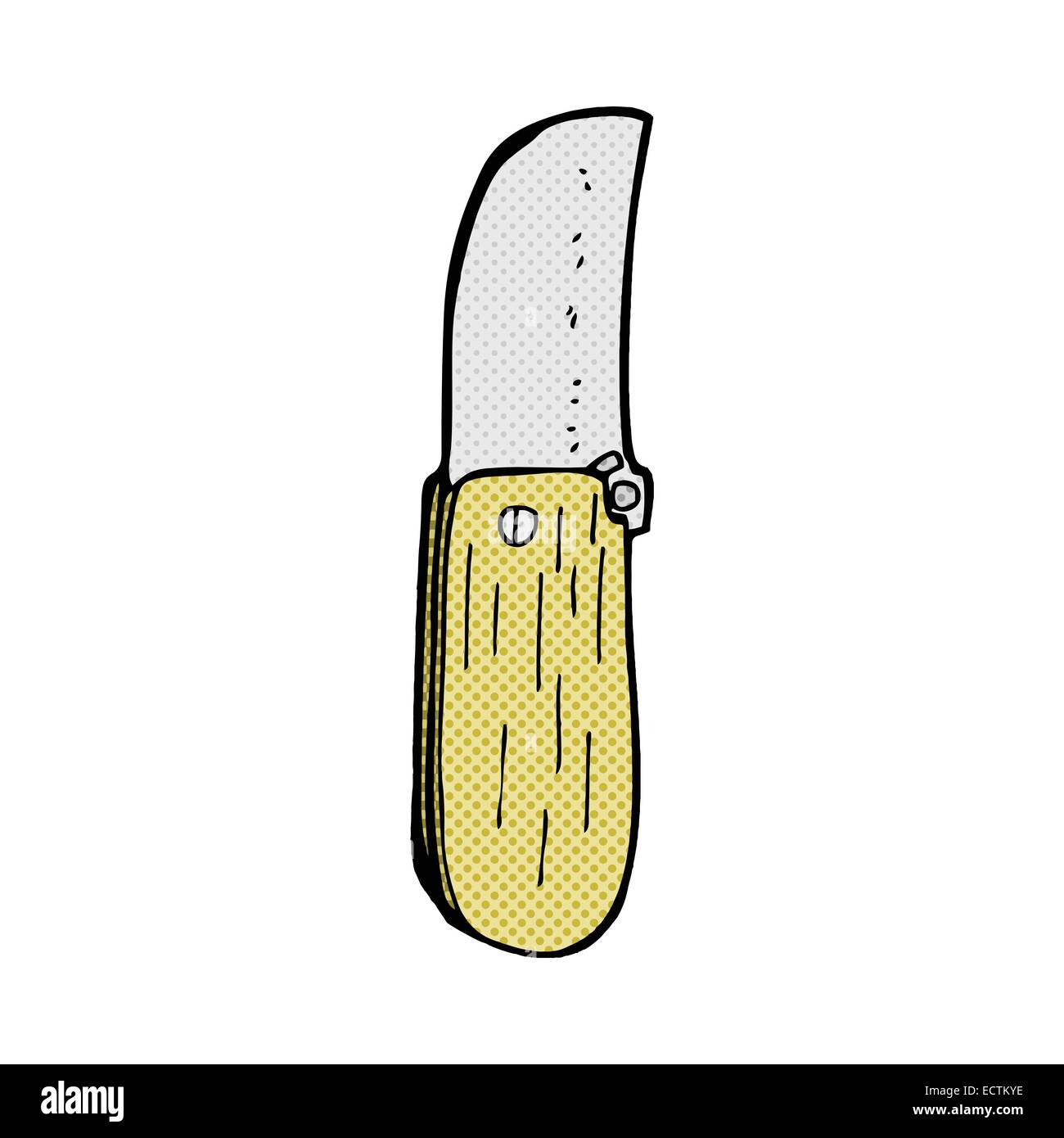 retro comic book style cartoon folding knife Stock Vector Image & Art ...