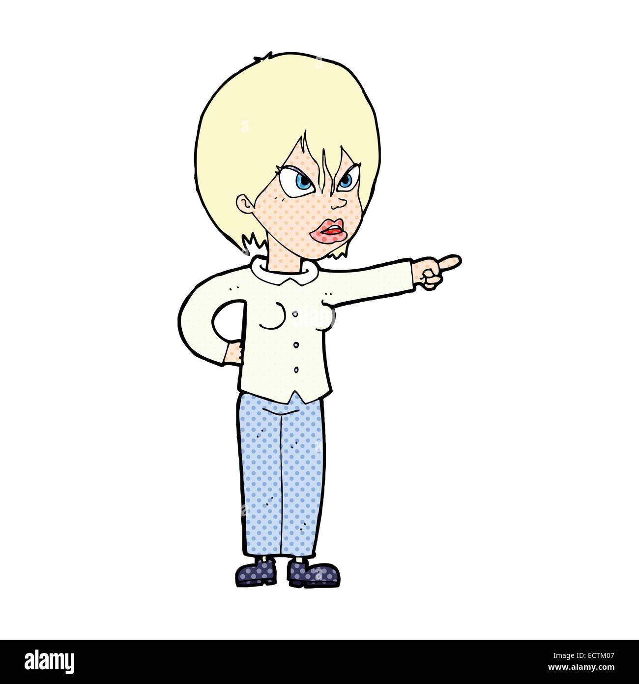 retro comic book style cartoon woman accusing Stock Vector Image & Art ...