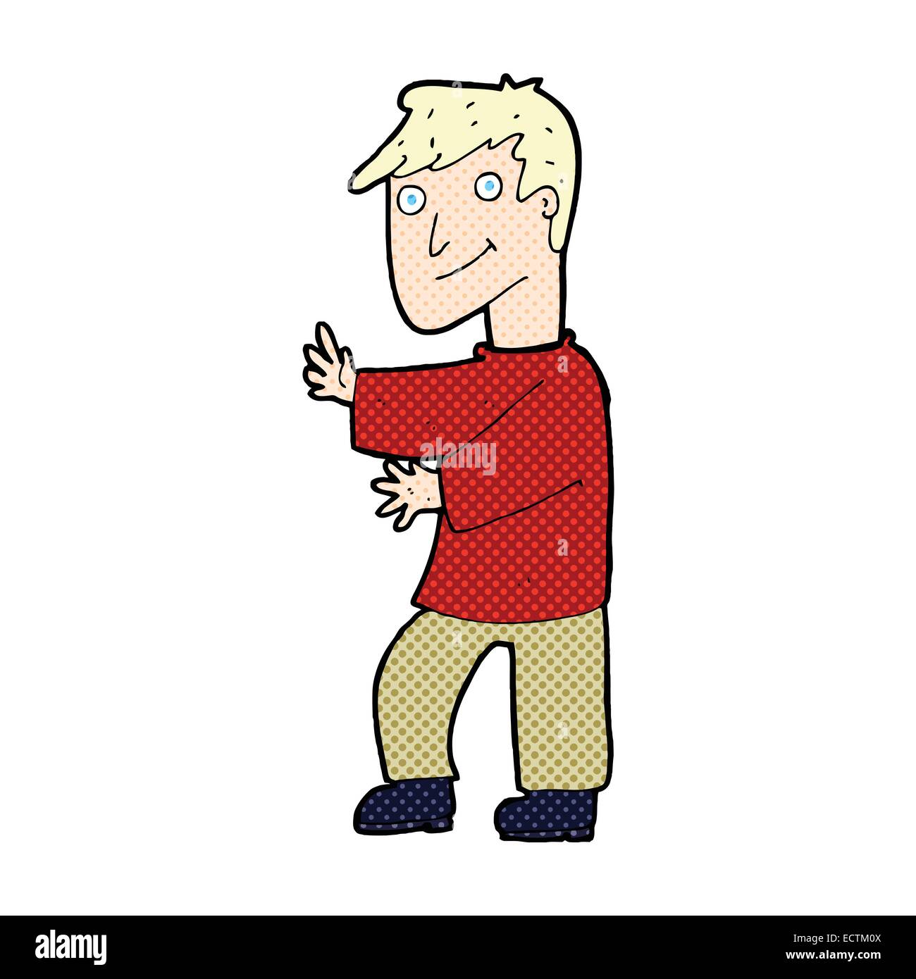 retro comic book style cartoon happy man Stock Vector Image & Art - Alamy