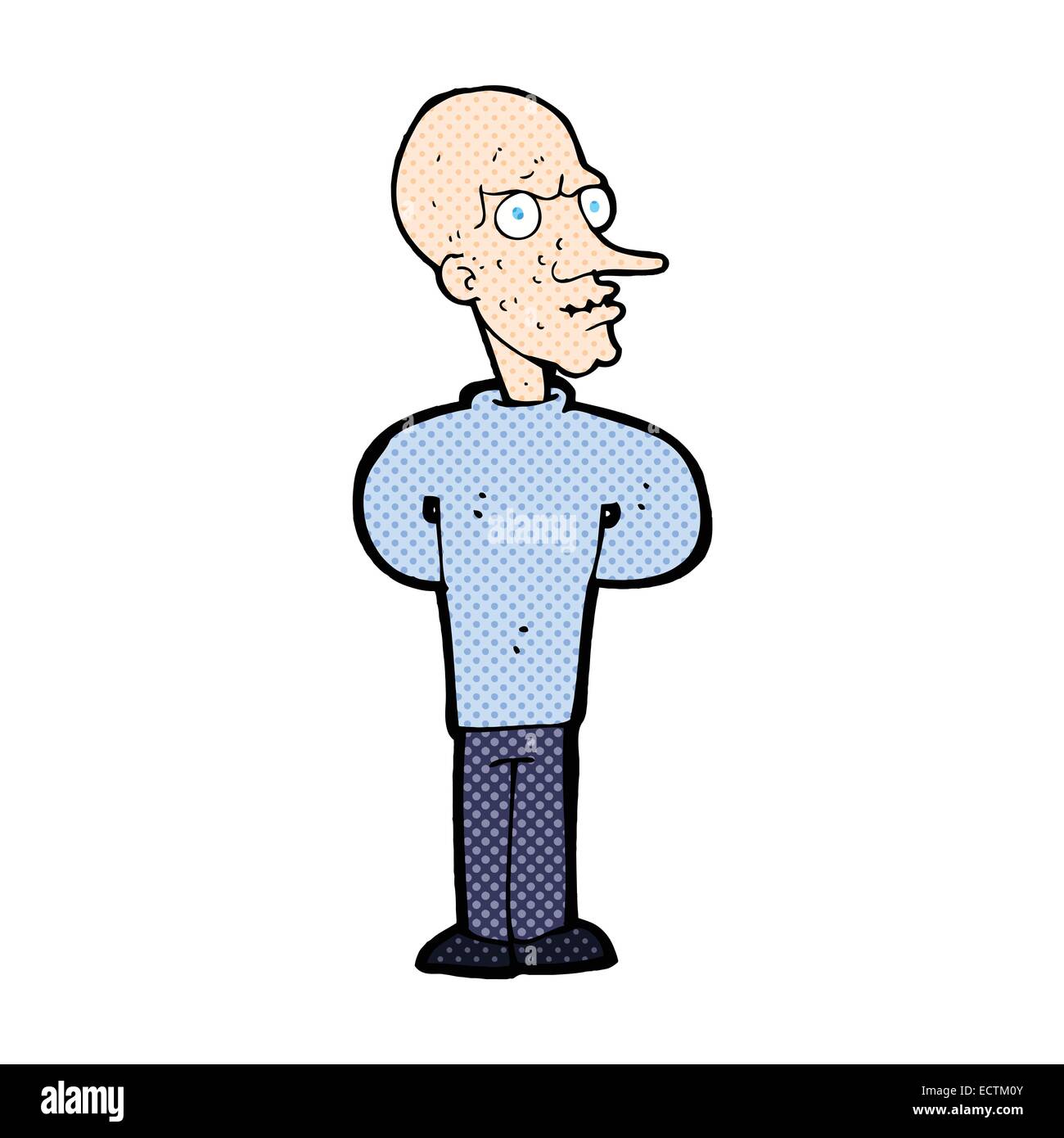retro comic book style cartoon evil bald man Stock Vector Image & Art ...