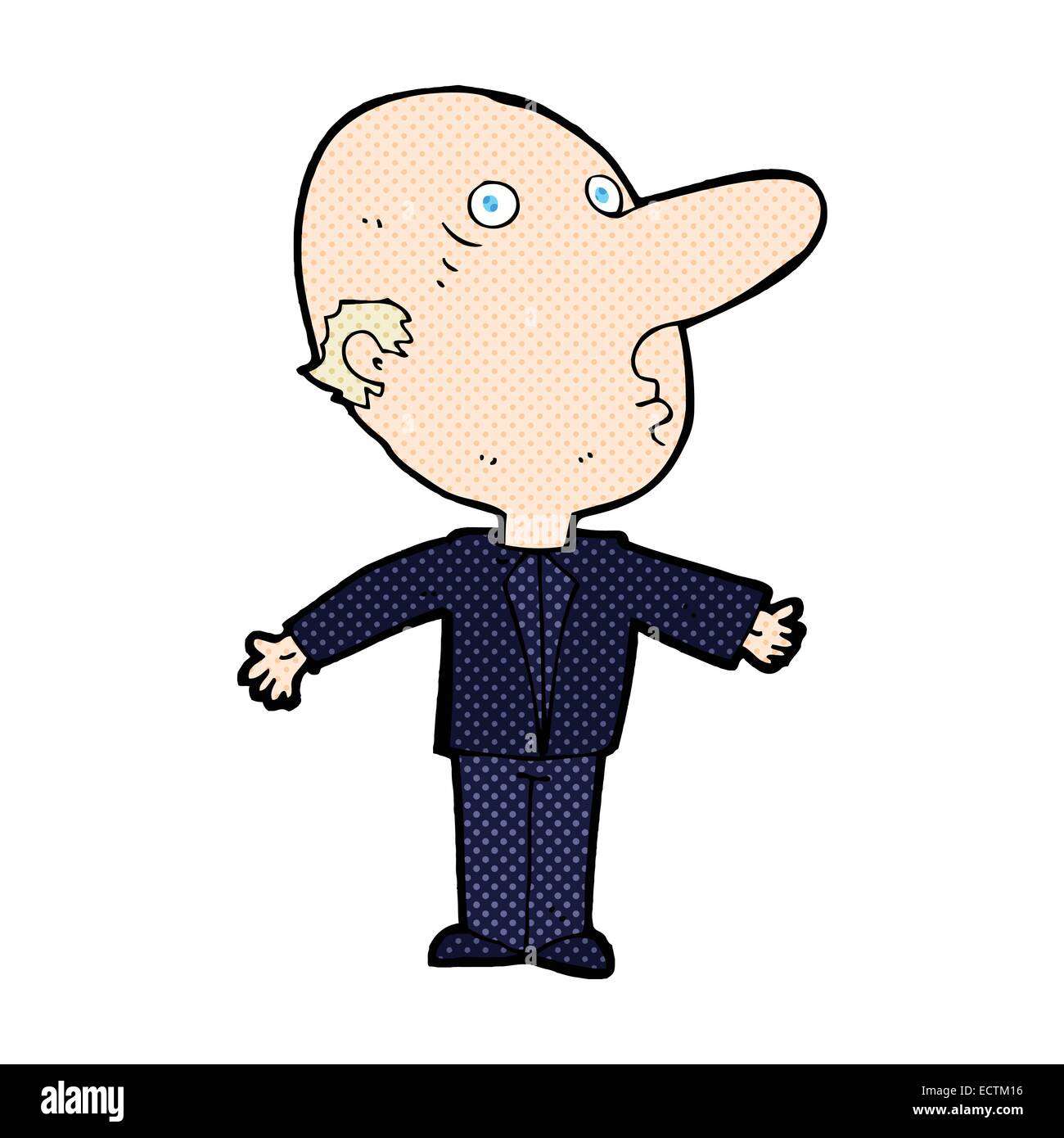 retro comic book style cartoon confused middle aged man Stock Vector ...