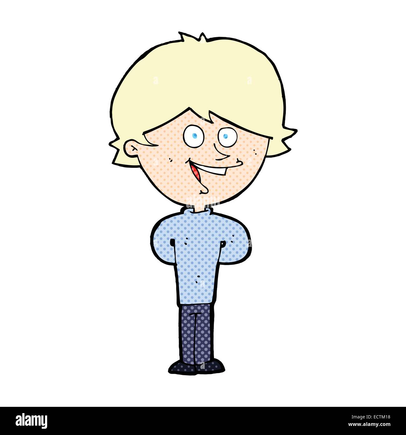 retro comic book style cartoon happy boy Stock Vector Image & Art - Alamy
