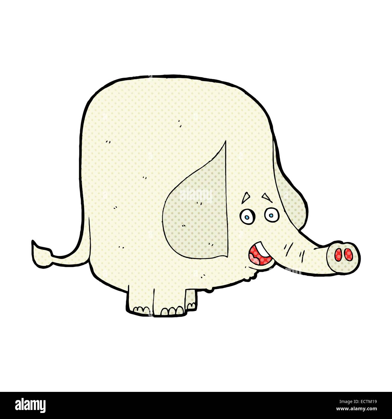 retro comic book style cartoon happy elephant Stock Vector Image & Art ...