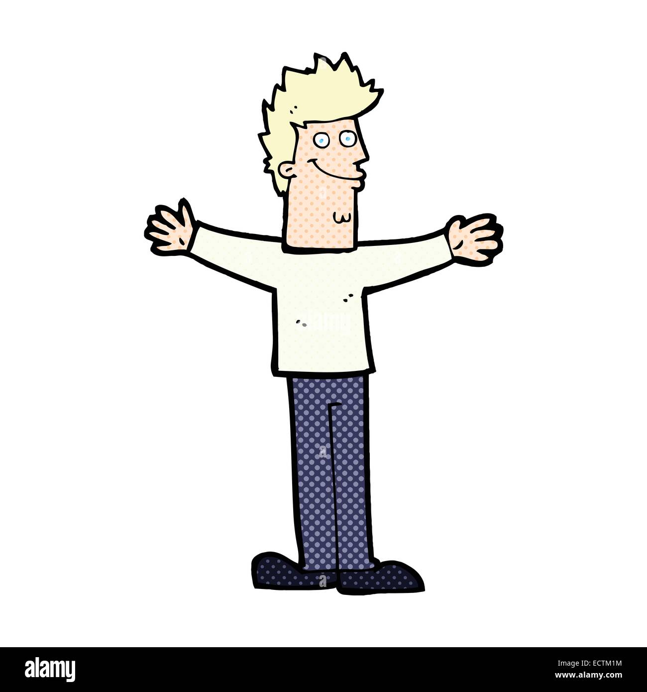 retro comic book style cartoon happy man Stock Vector Image & Art - Alamy