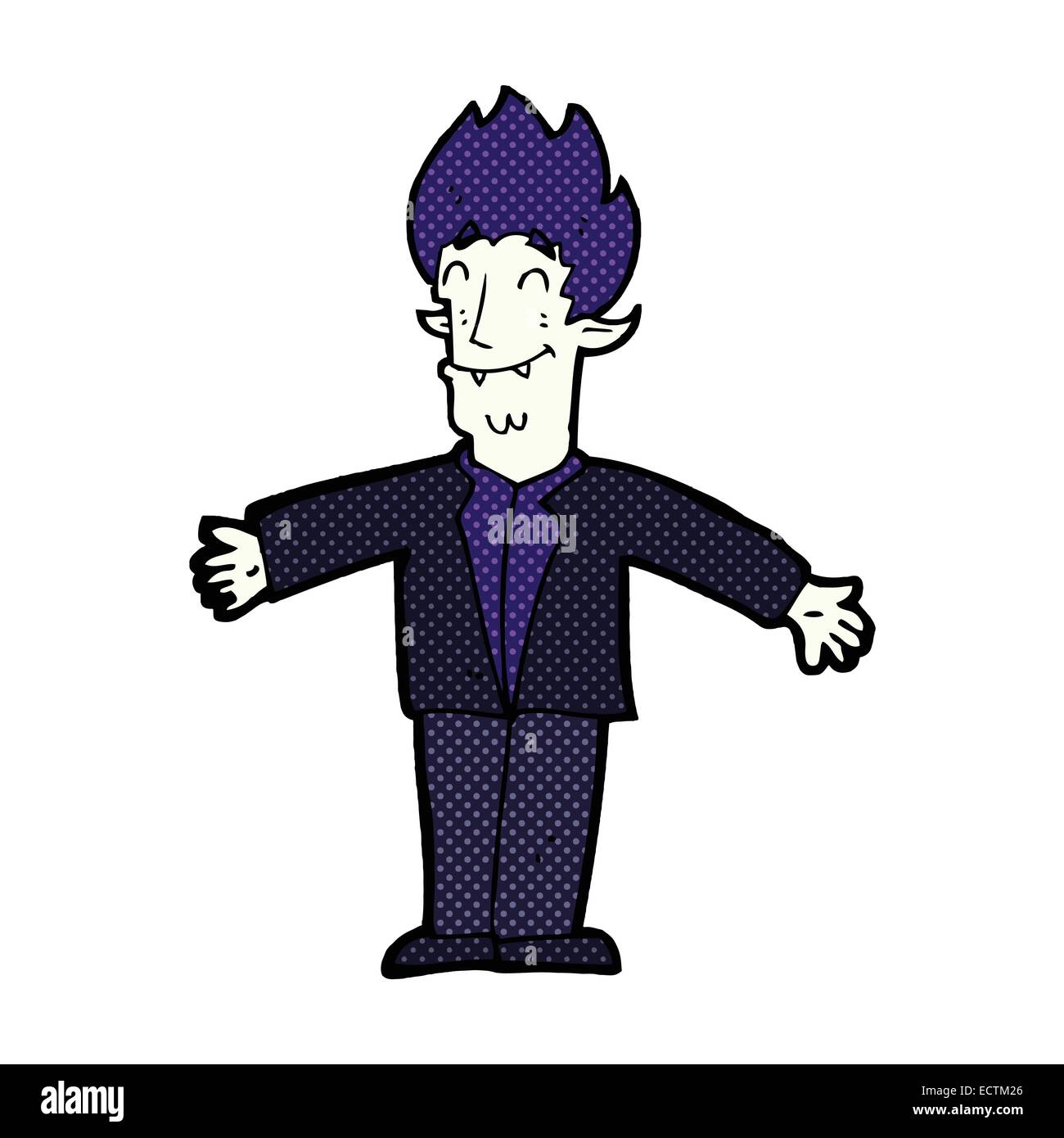 retro comic book style cartoon happy vampire Stock Vector Image & Art ...