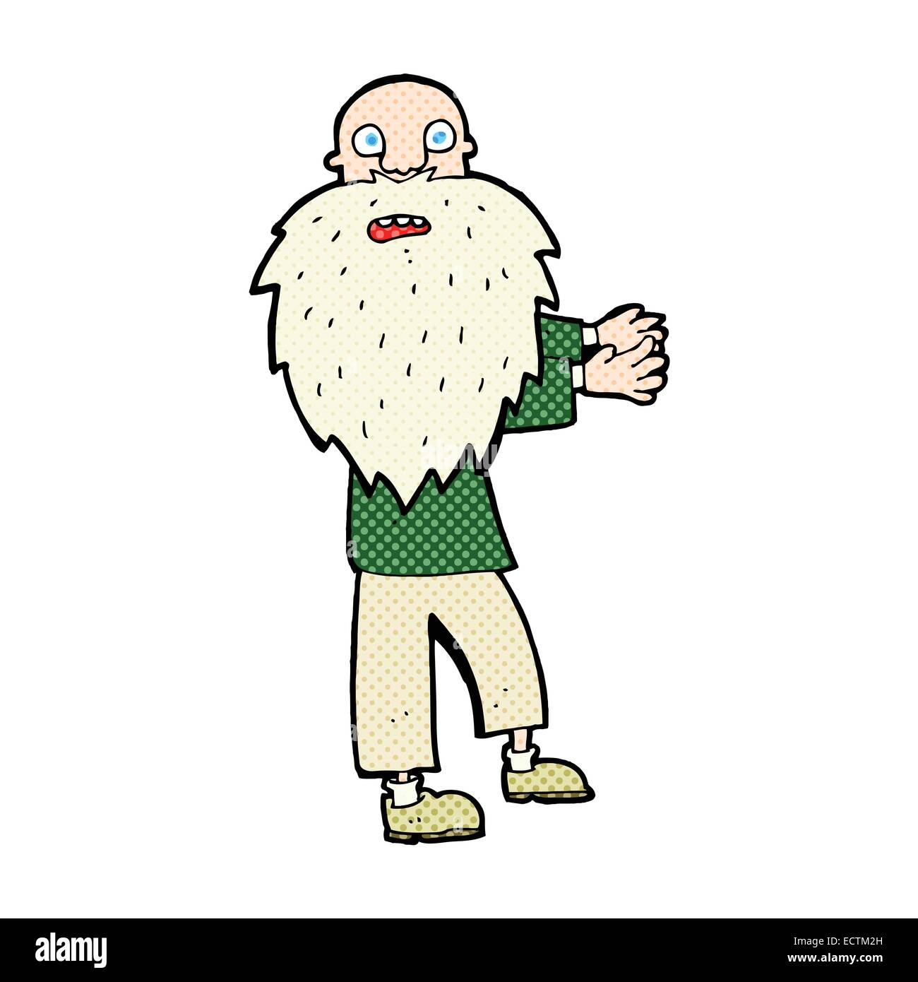 retro comic book style cartoon bearded old man Stock Vector Image & Art ...