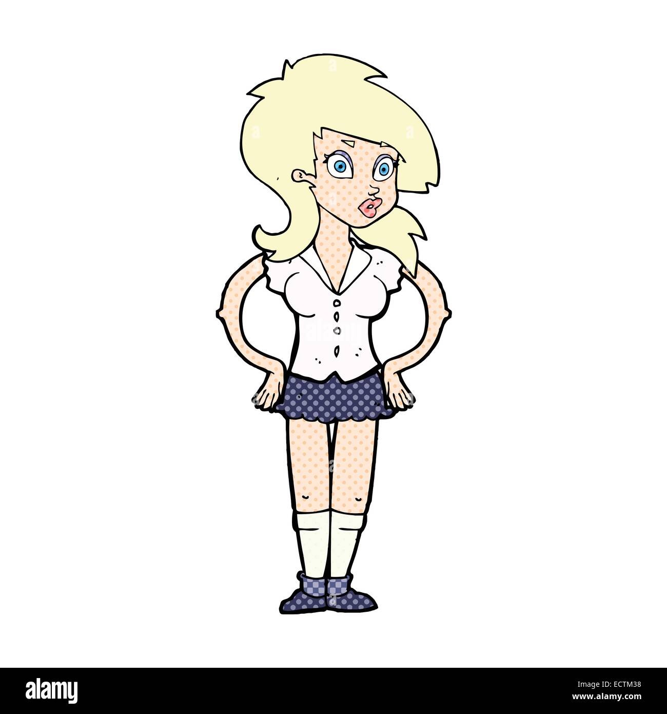 retro comic book style cartoon pretty woman Stock Vector Image & Art ...