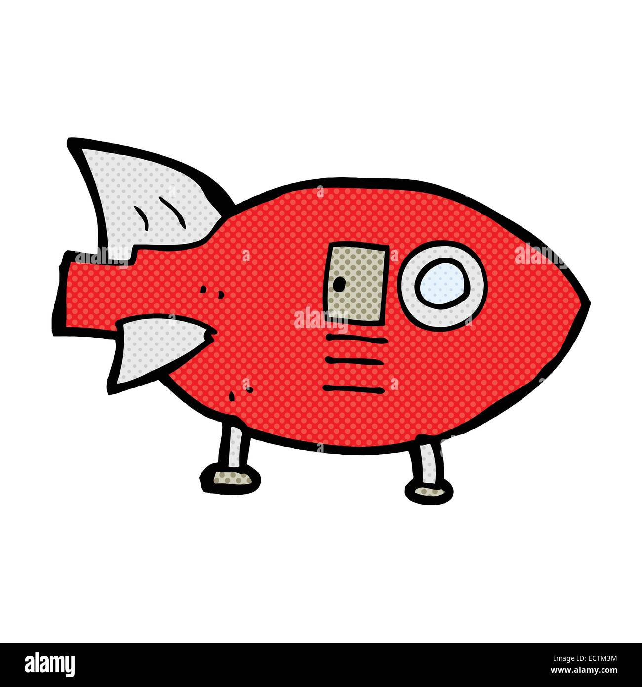 retro comic book style cartoon space rocket Stock Vector Image & Art ...