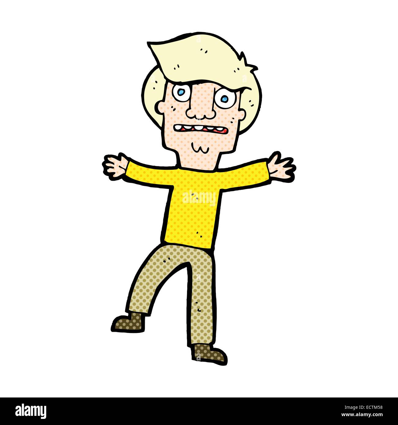 retro comic book style cartoon boy panicking Stock Vector Image & Art ...