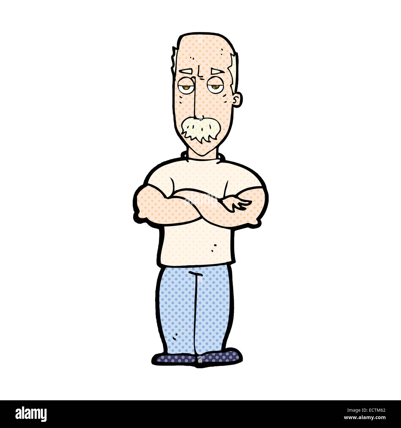 retro comic book style cartoon angry man with mustache Stock Vector ...