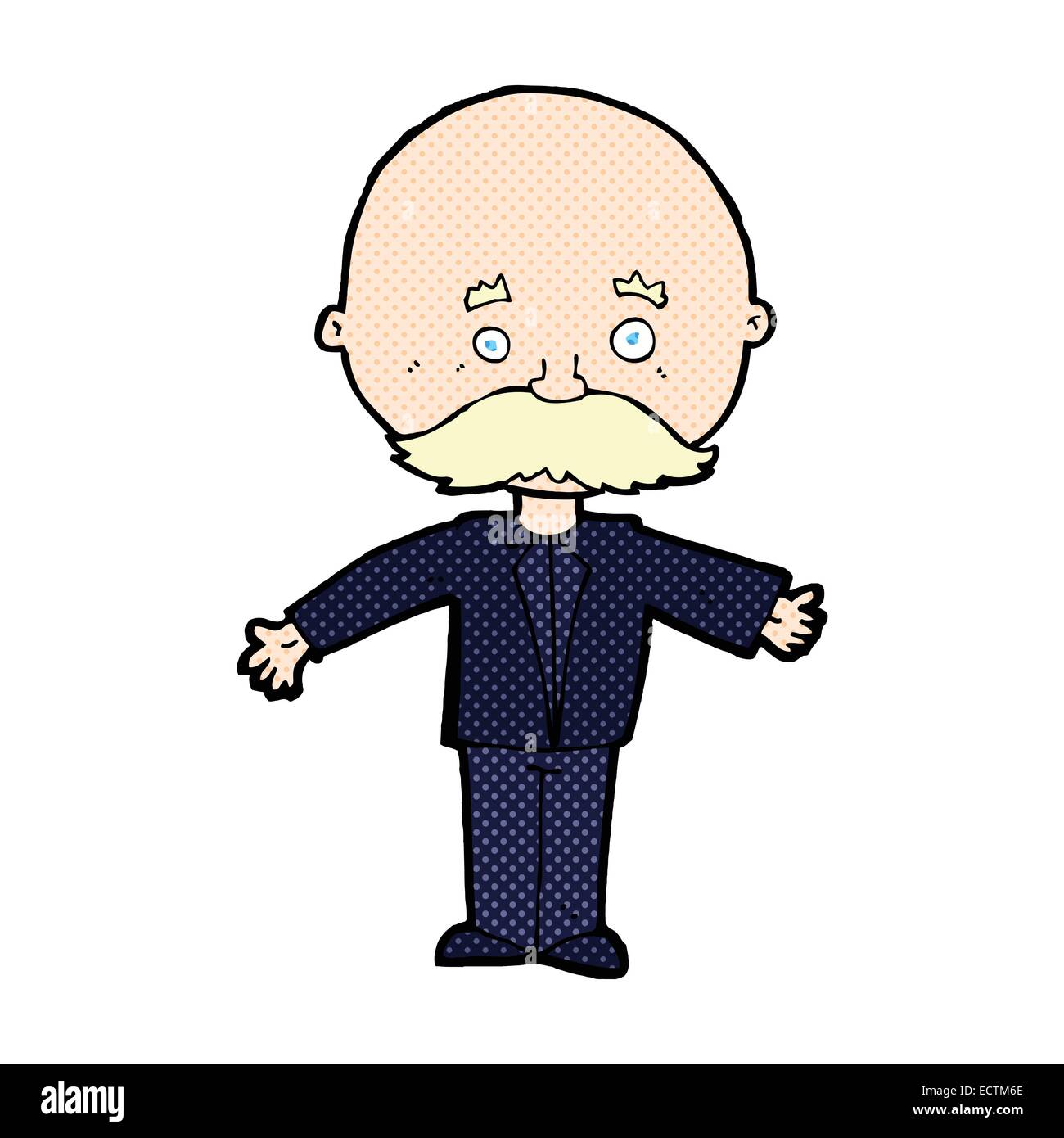 retro comic book style cartoon man with mustache Stock Vector Image ...