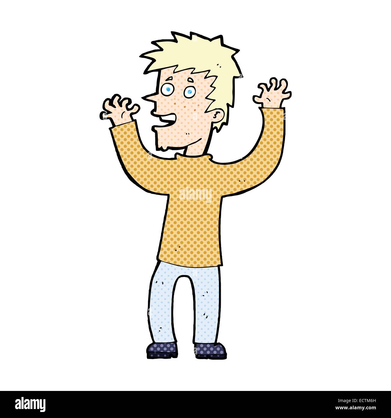 retro comic book style cartoon excited man Stock Vector Image & Art - Alamy
