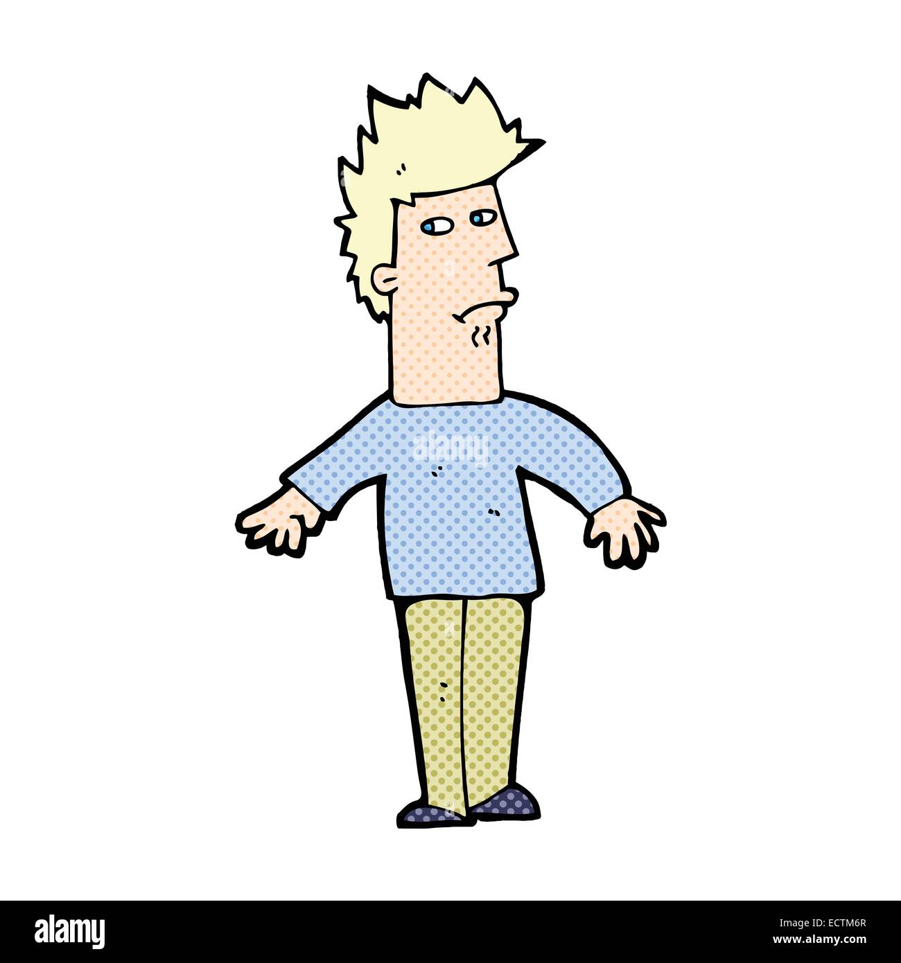 Cartoon style drawing worried man hi-res stock photography and images ...