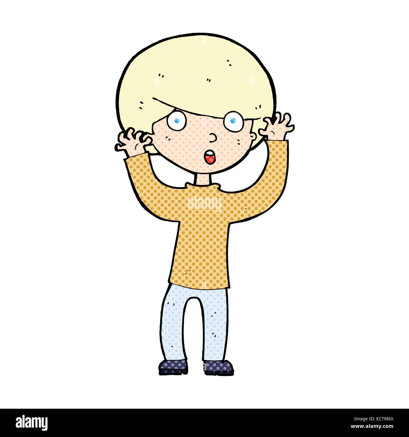 retro comic book style cartoon startled boy Stock Vector Image & Art ...