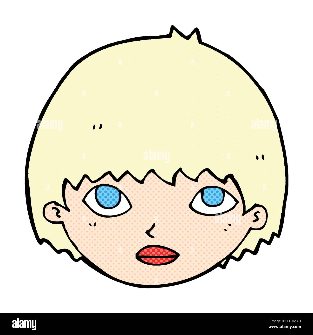 retro comic book style cartoon girl staring Stock Vector Image & Art ...