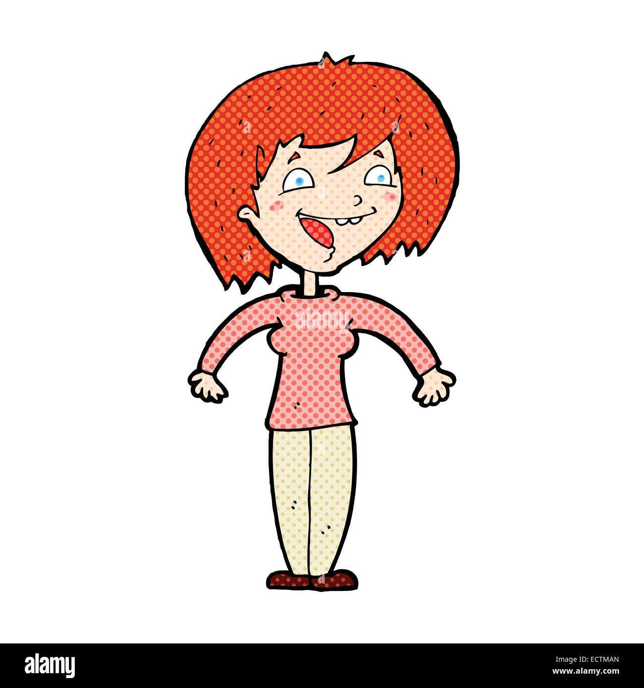 retro comic book style cartoon excited woman Stock Vector Image & Art ...