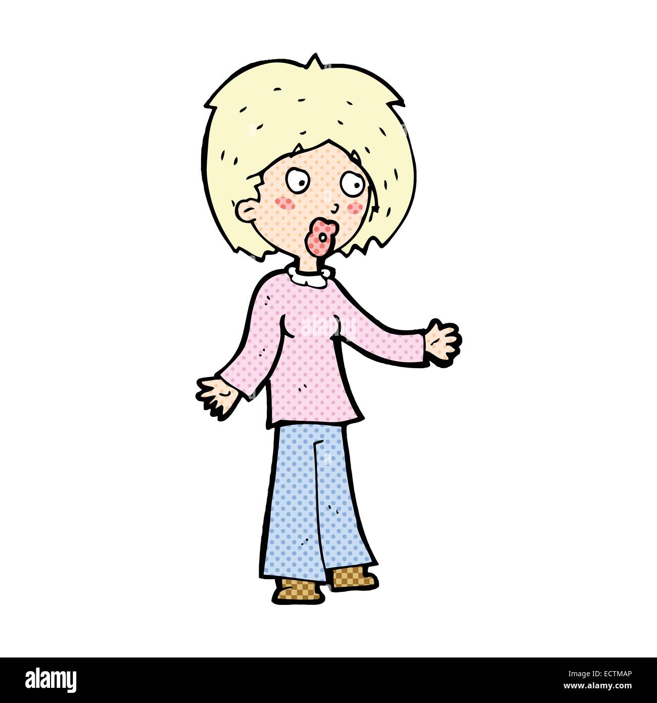 retro comic book style cartoon surprised woman Stock Vector Image & Art ...