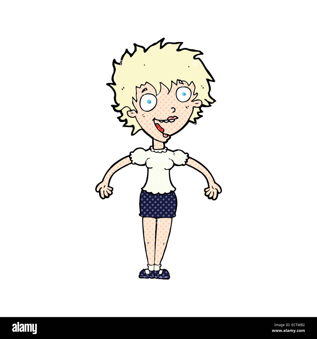 retro comic book style cartoon excited woman Stock Vector Image & Art ...