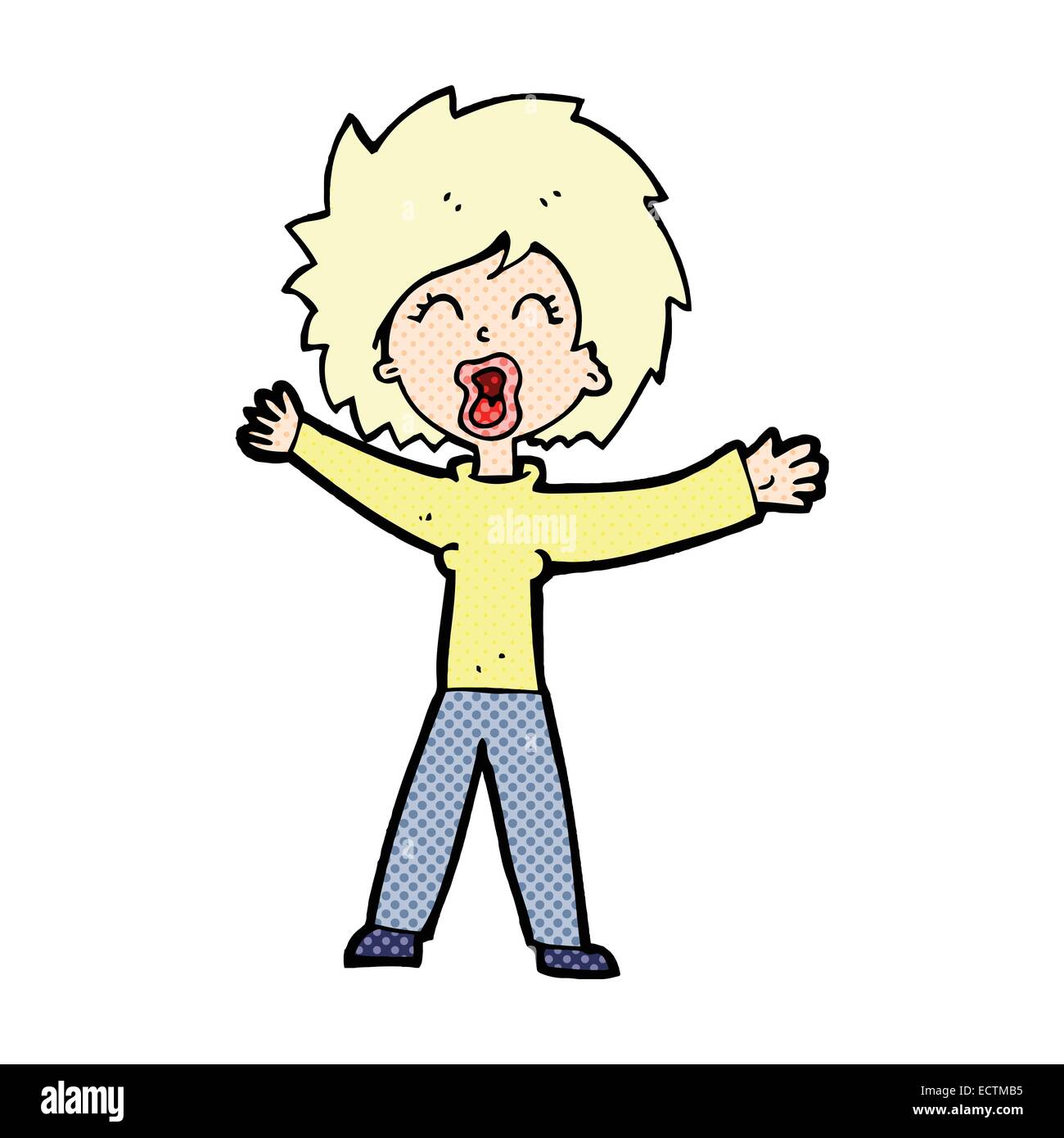 retro comic book style cartoon woman shouting Stock Vector Image & Art ...