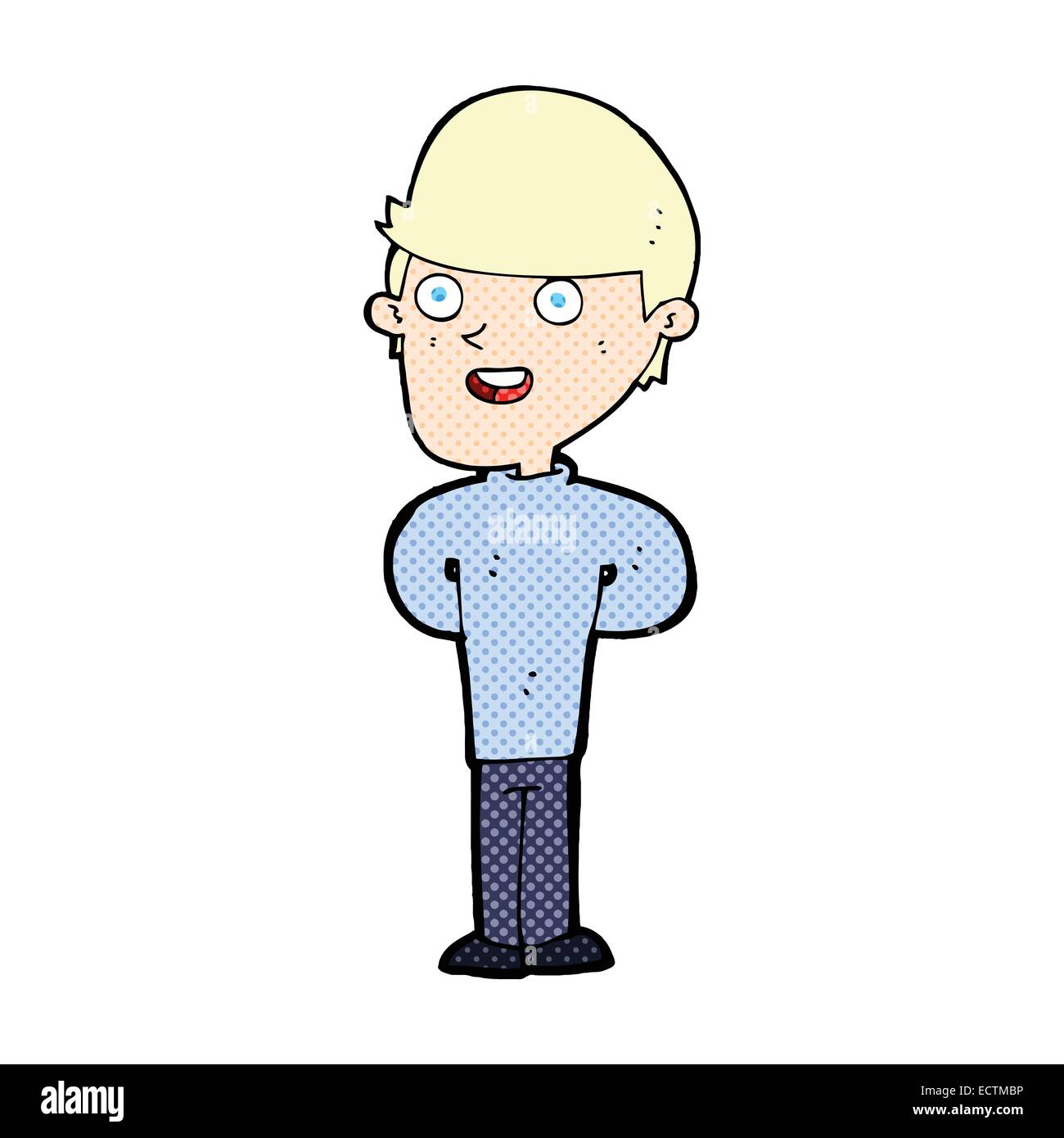 retro comic book style cartoon happy man Stock Vector Image & Art - Alamy