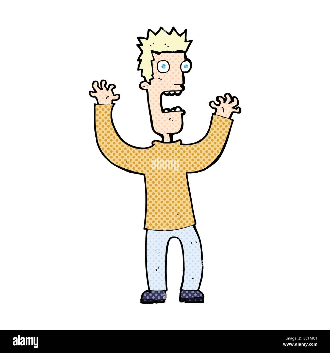 retro comic book style cartoon terrified man Stock Vector Image & Art ...