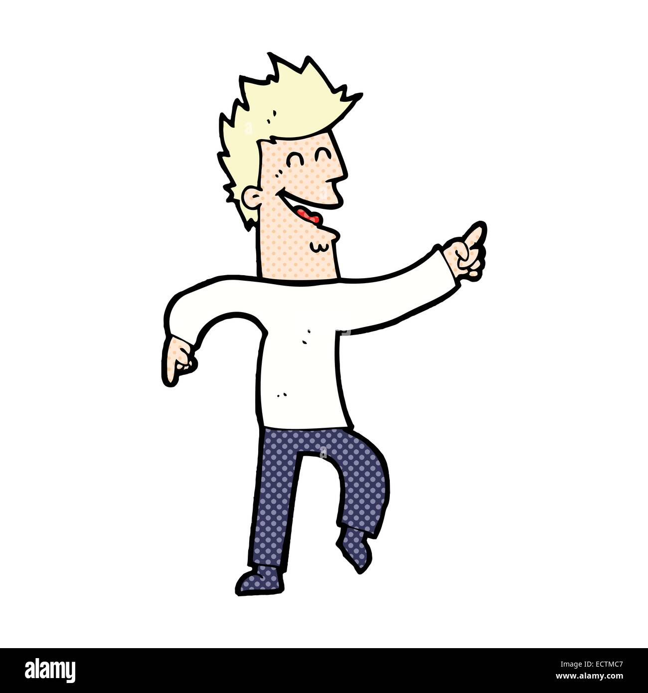 retro comic book style cartoon man pointing and laughing Stock Vector ...