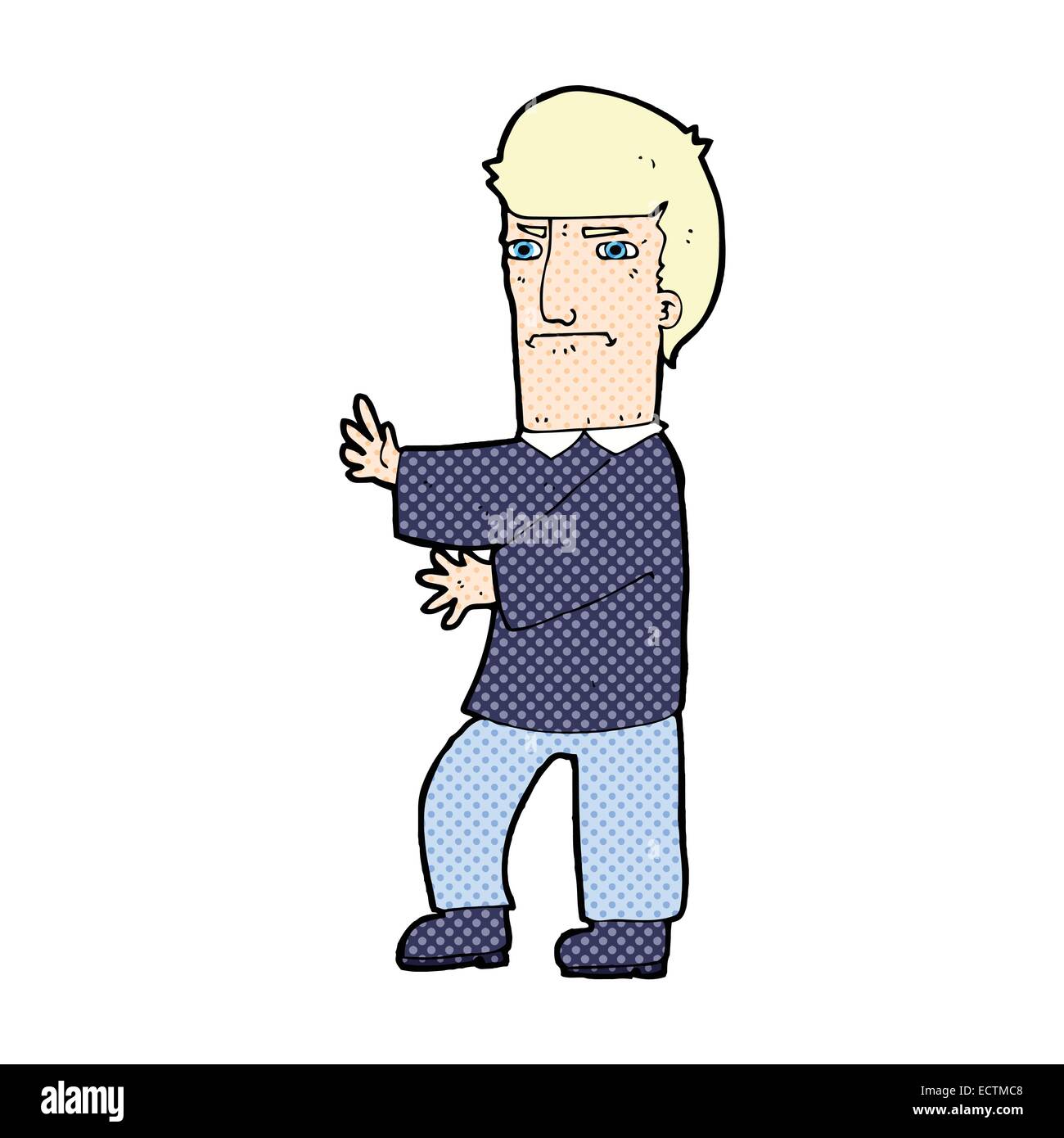 retro comic book style cartoon grumpy man Stock Vector Image & Art - Alamy