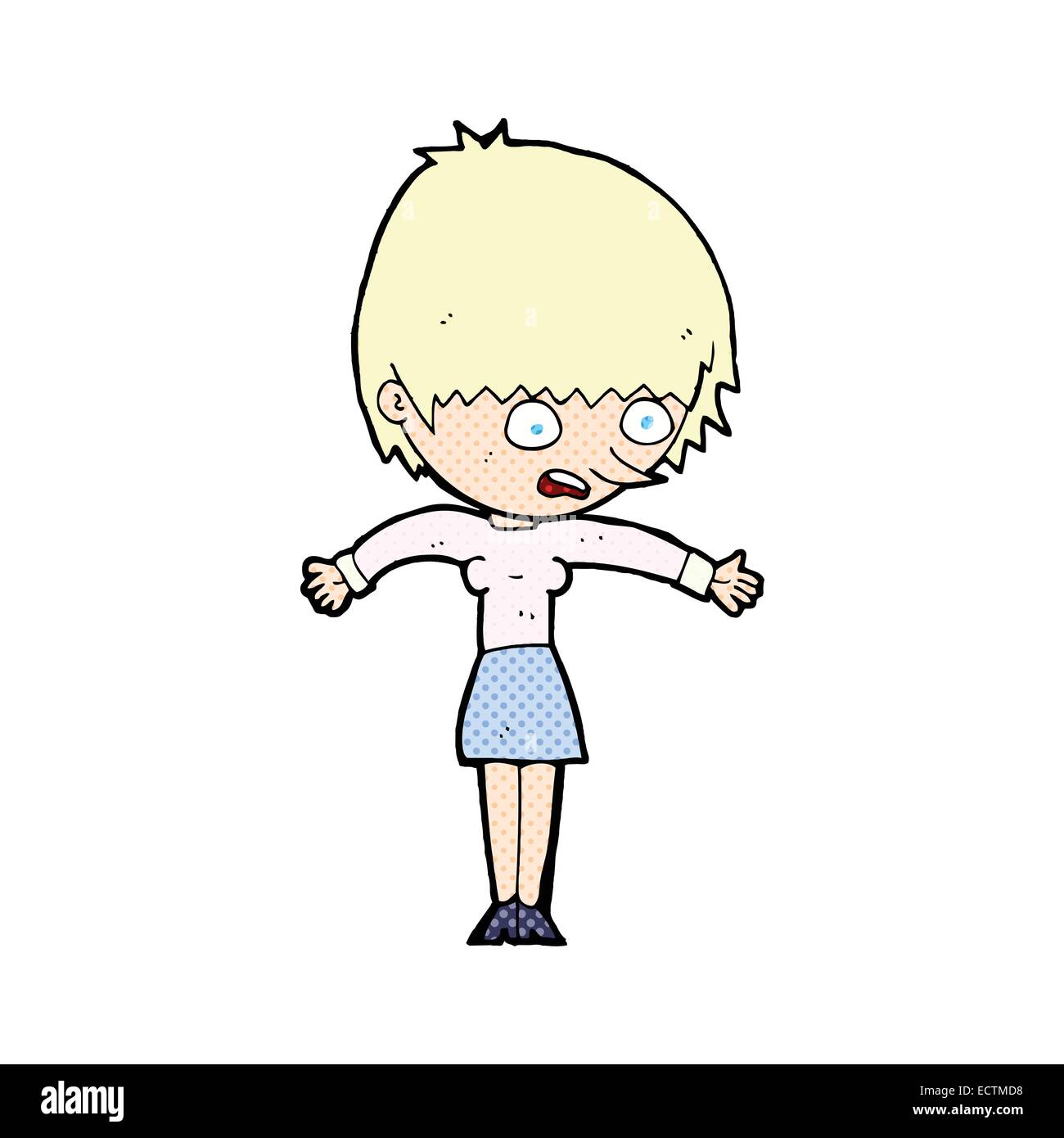 retro comic book style cartoon woman panicking Stock Vector Image & Art ...
