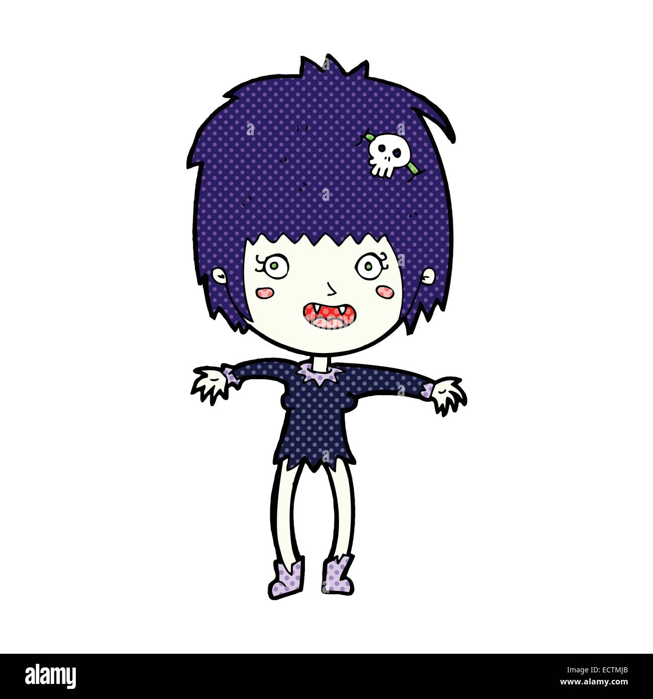 retro comic book style cartoon vampire girl Stock Vector Image & Art ...