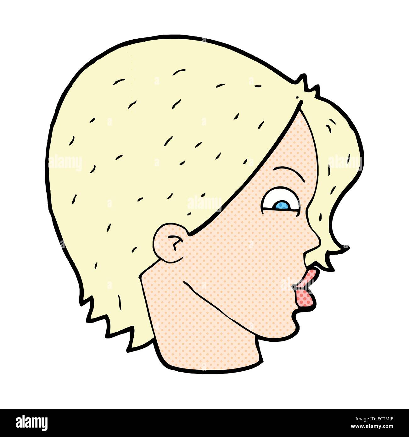 retro comic book style cartoon female face Stock Vector Image & Art - Alamy
