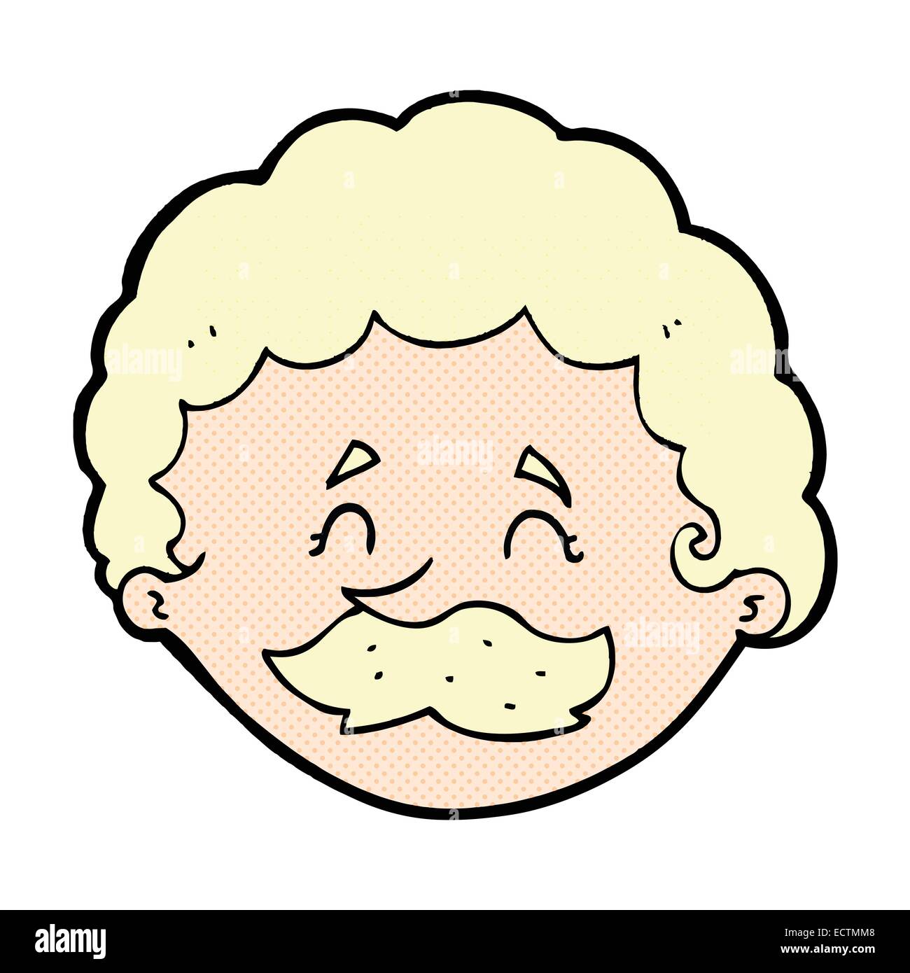 retro comic book style cartoon man with mustache Stock Vector Image ...