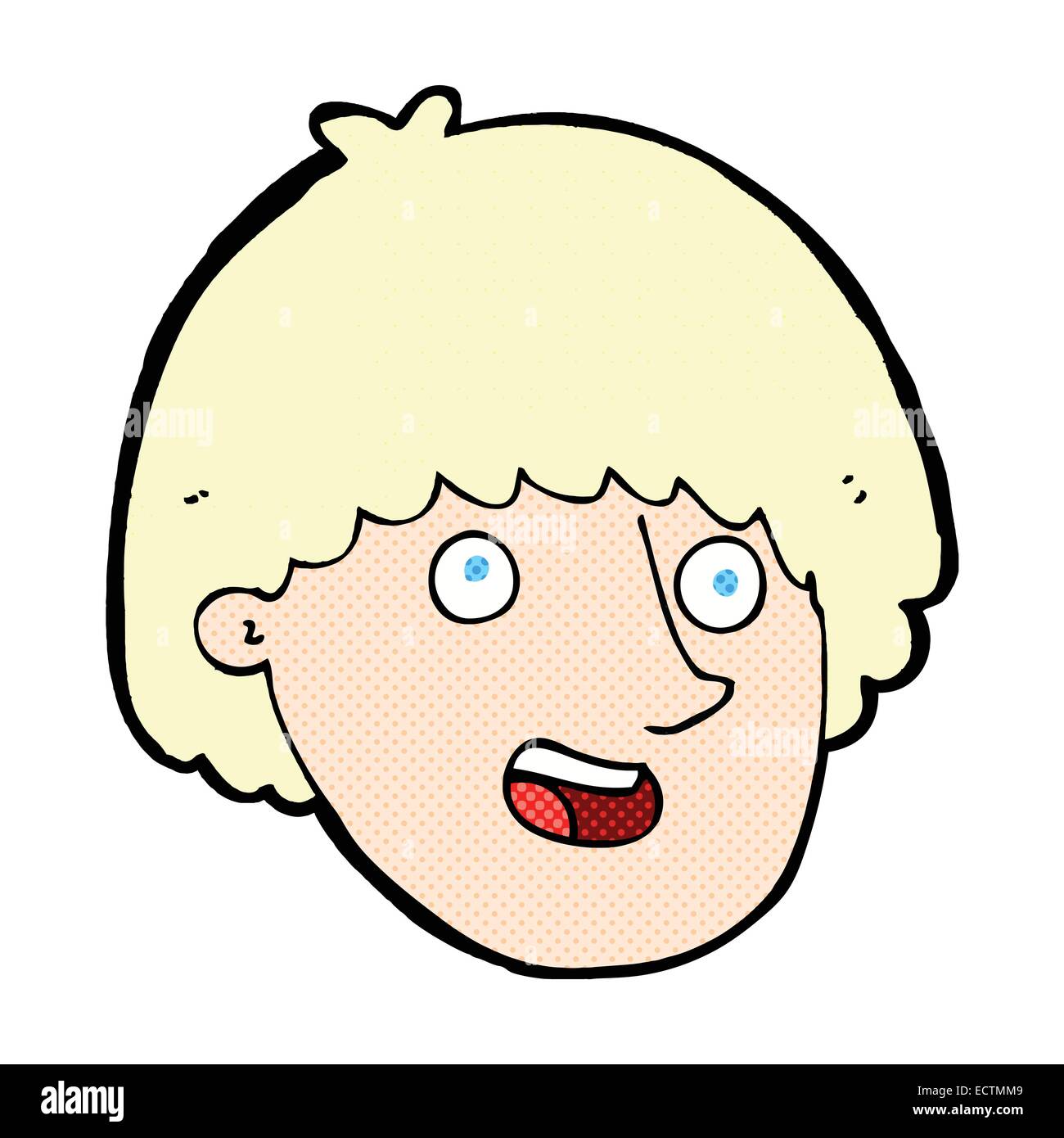 retro comic book style cartoon happy male face Stock Vector Image & Art ...