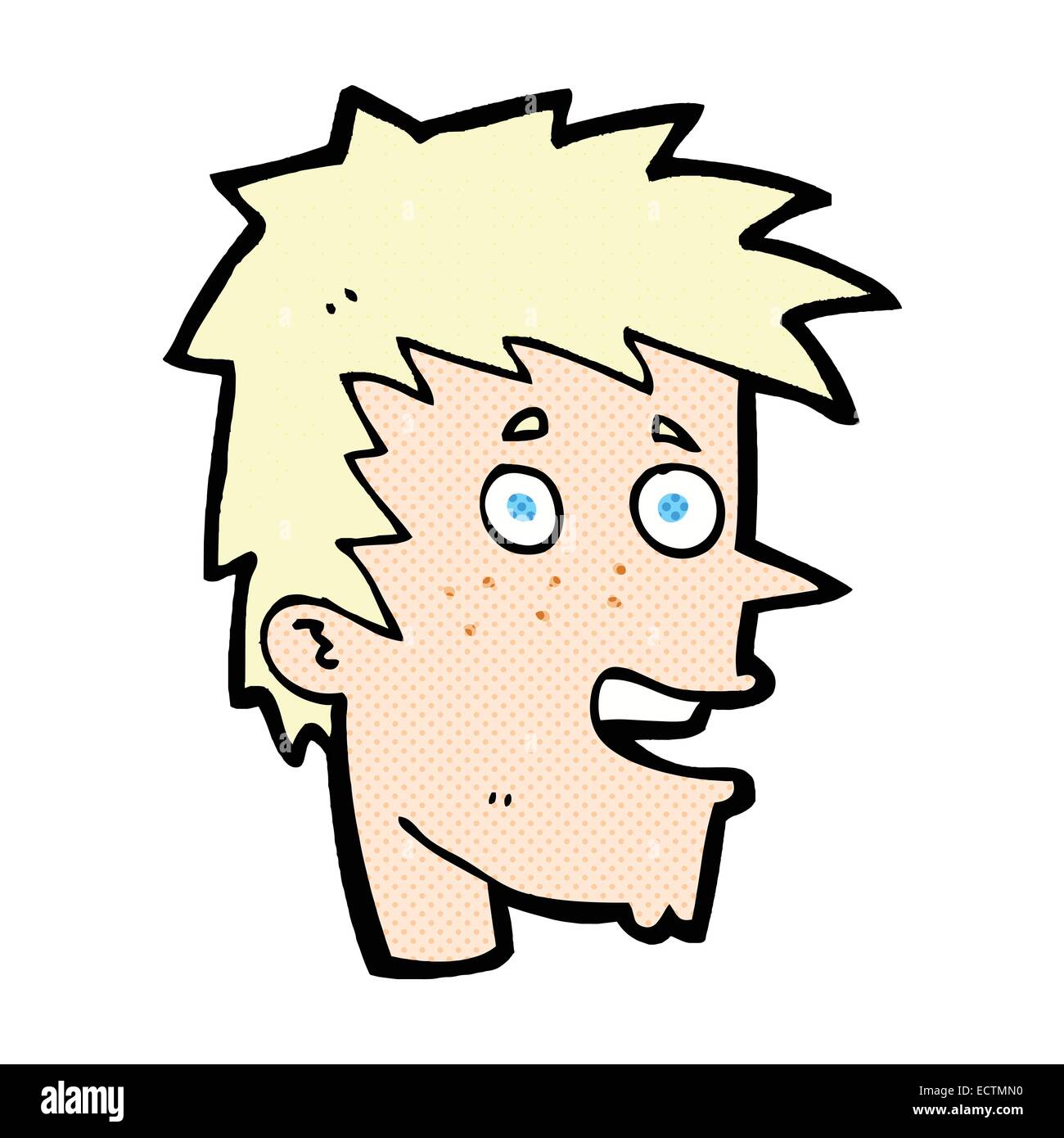 retro comic book style cartoon happy boy face Stock Vector Image & Art ...