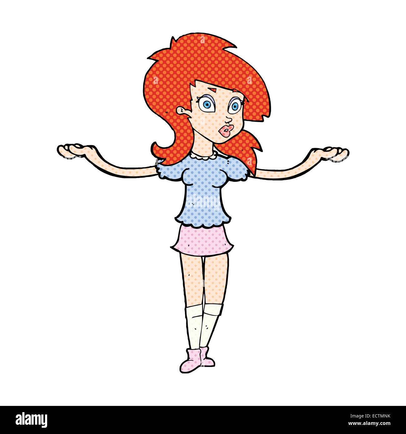 retro comic book style cartoon confused pretty girl Stock Vector Image ...