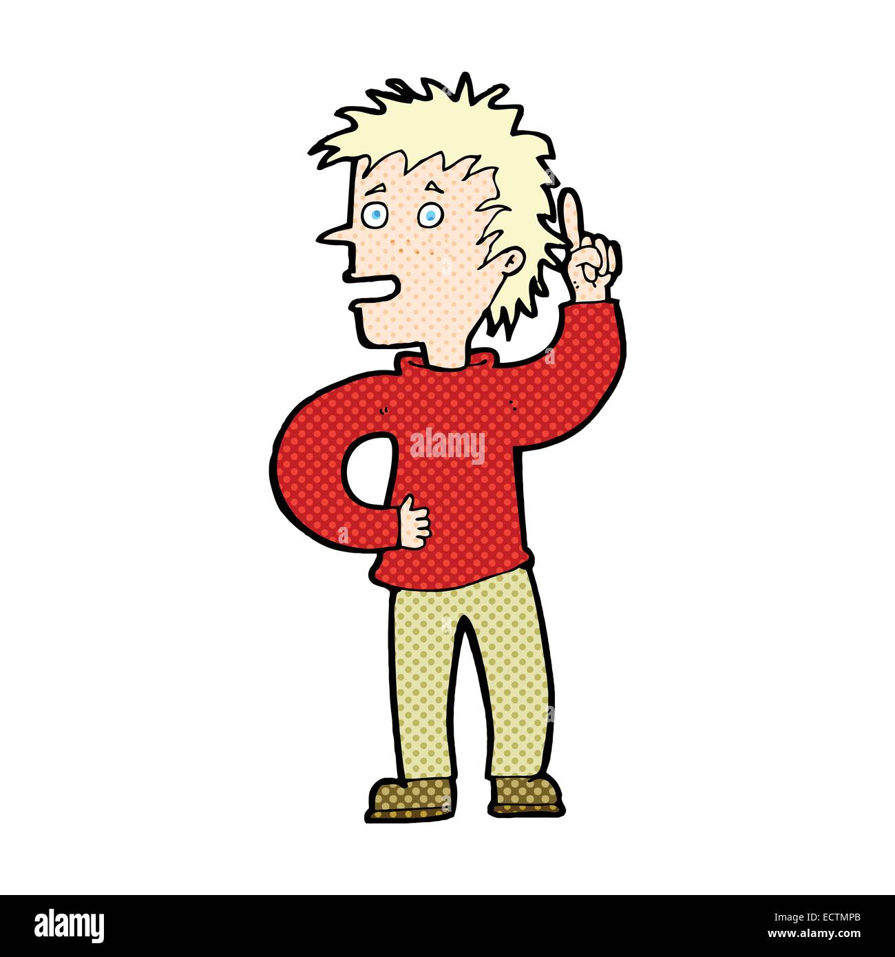 retro comic book style cartoon boy with idea Stock Vector Image & Art ...