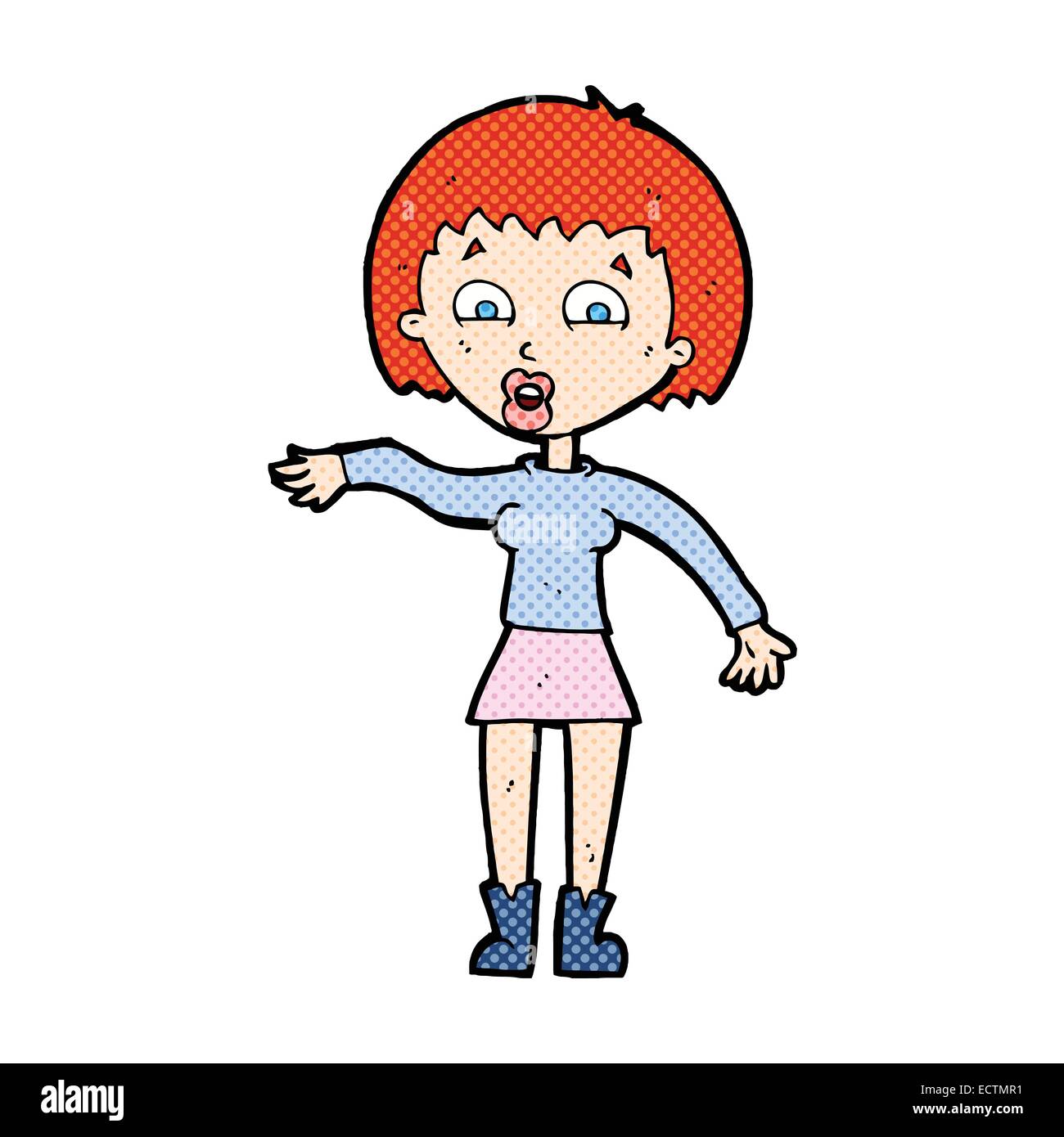 retro comic book style cartoon surprised woman Stock Vector Image & Art ...