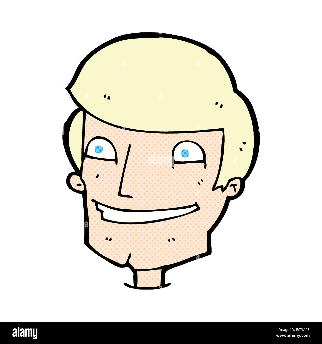 retro comic book style cartoon grinning man Stock Vector Image & Art ...